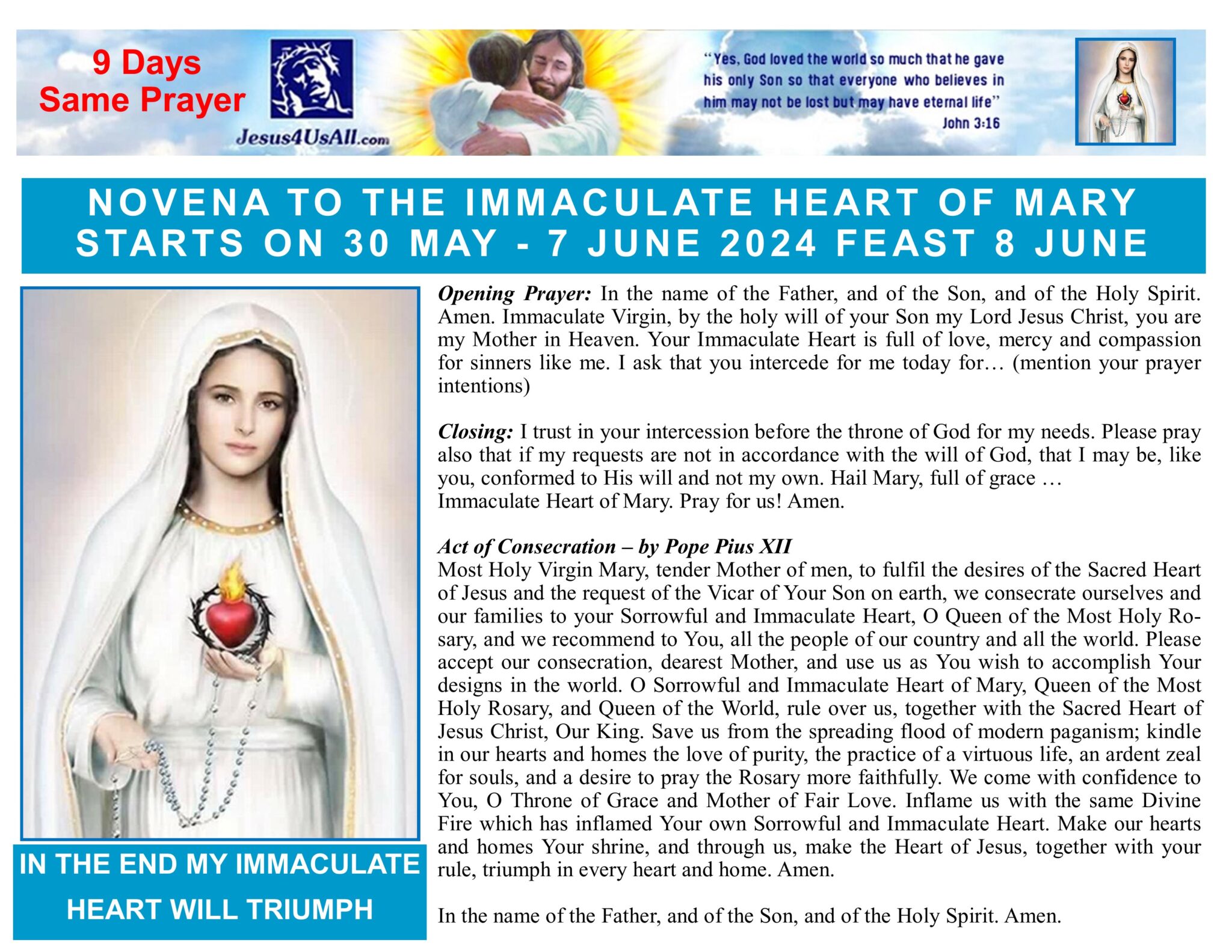 Novena - Immaculate Heart of Mary - Jesus4UsAll